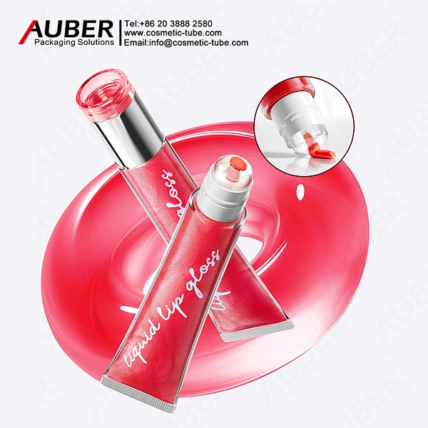 lip glossy clear tube , Auber packaging , zero-degree silicone ...
